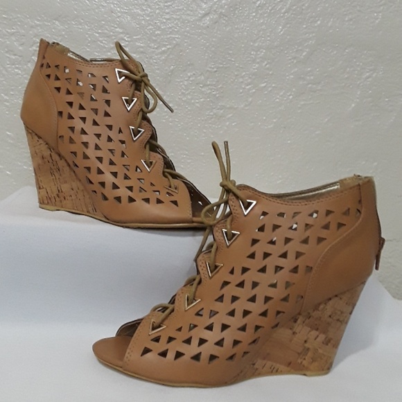 Pink Key | Shoes | Pink Key Ankle Booties Peep Toe Lace Up 8 | Poshmark